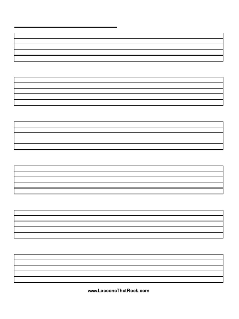 6 String Blank Guitar Tablature PDF | PDF