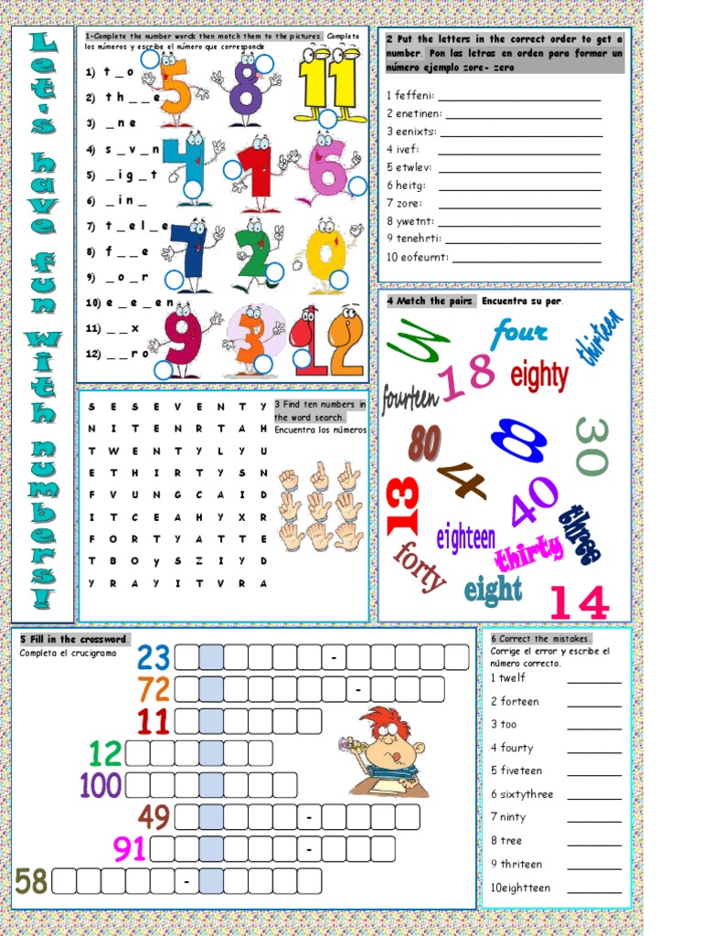 Lets Have Fun With Numbers Fun Activities Games Oneonone Activities ...