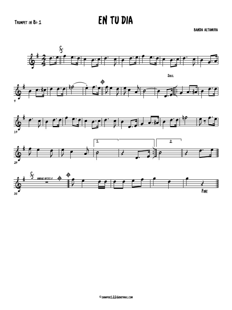 En Tu Dia - Trumpet 1 | PDF