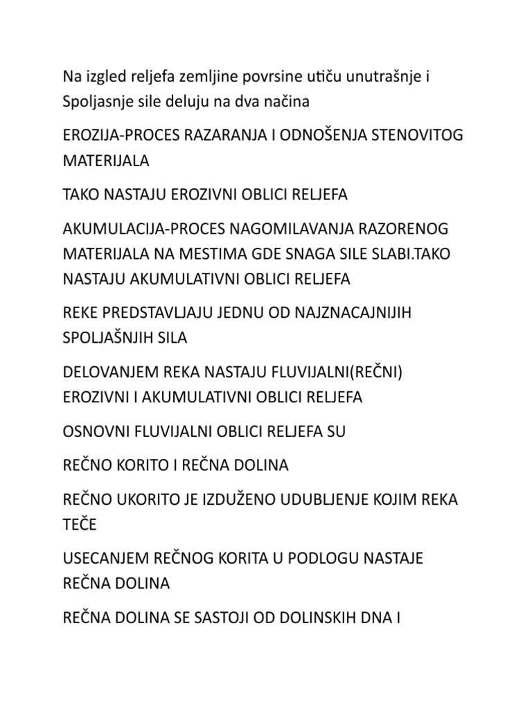 Oblici Reljefa | PDF