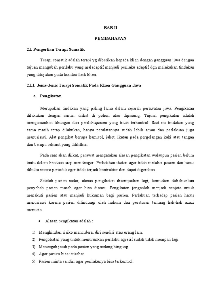 Terapi Somatik Dan Psikofarmaka | PDF