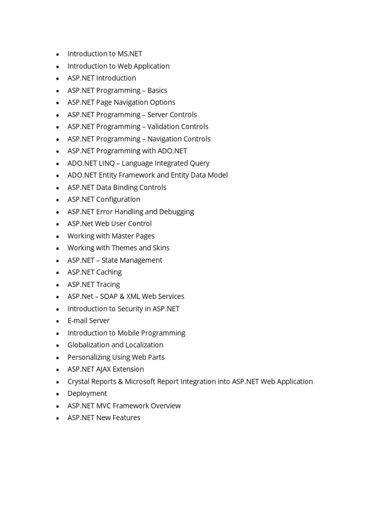 NAreshIT - ASP - NET COURSE OVERVIEW | PDF | Computers | Technology ...