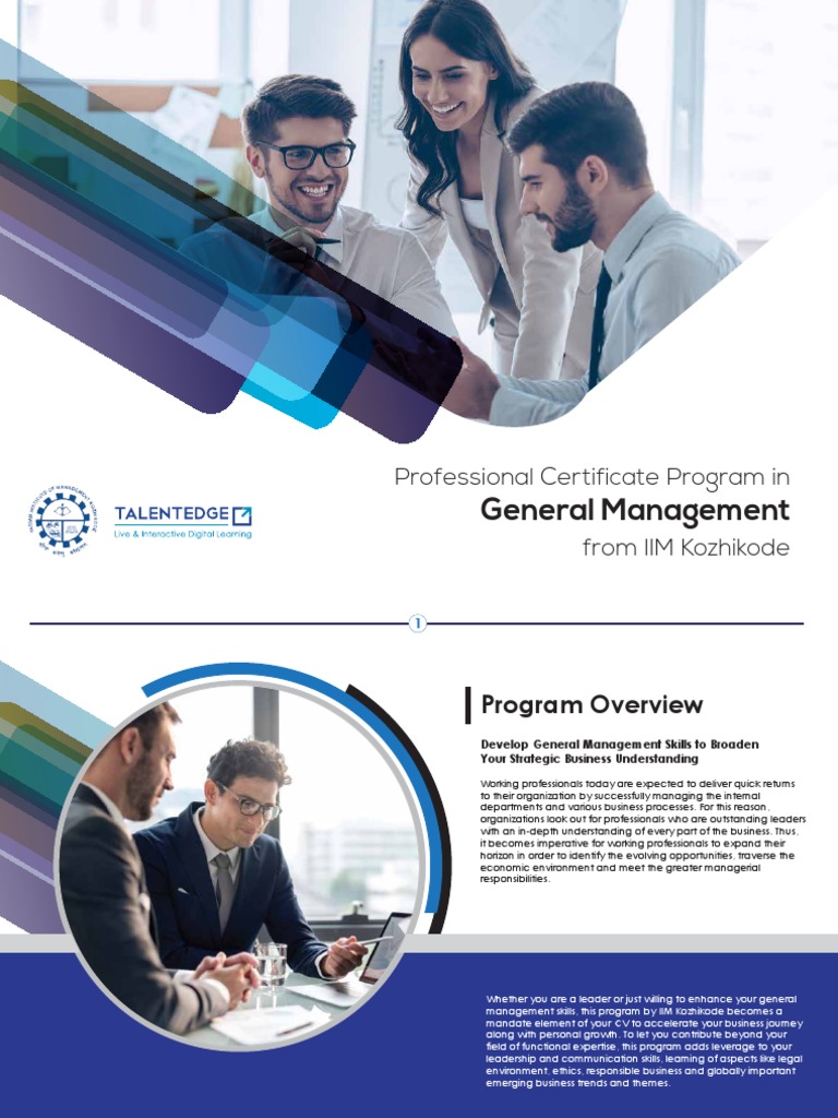General Management Certificate Program from IIM Kozhikode: Developing ...