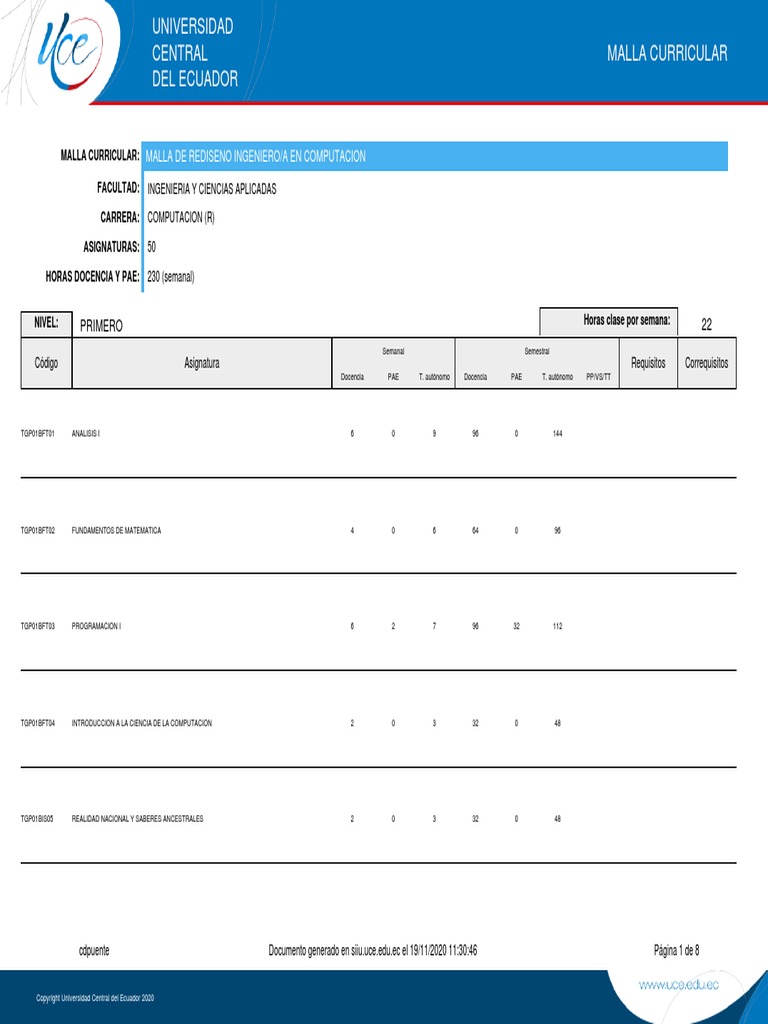 Malla Curricular | PDF | Ciencias de la Computación | Informática