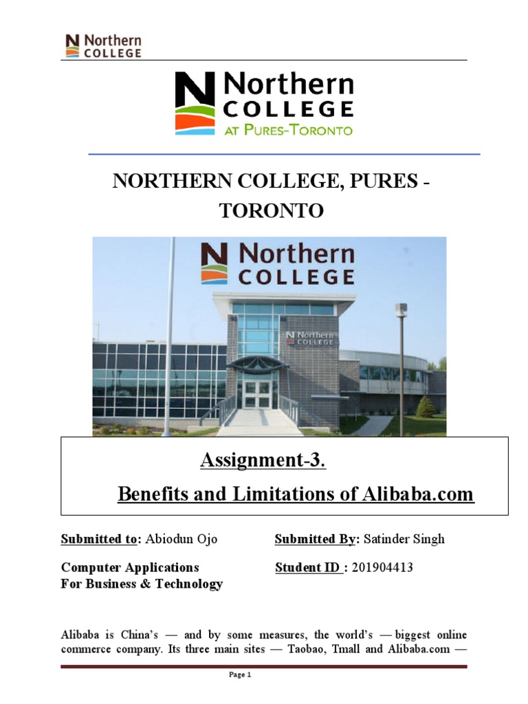 Northern College, Pures - Toronto | PDF | E Commerce | Alibaba Group