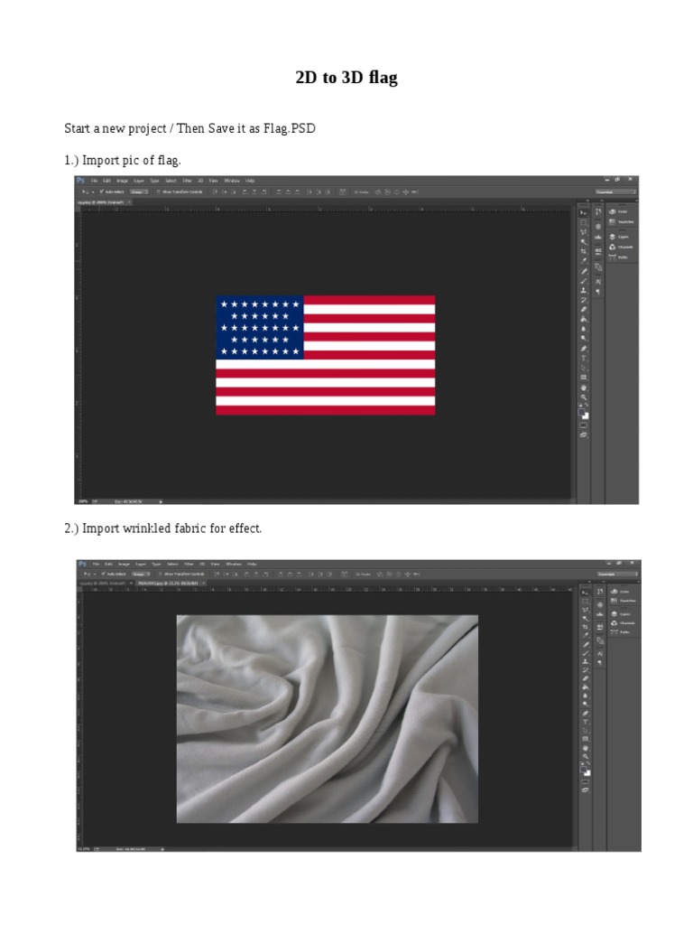 2D To 3D Flag: Start A New Project / Then Save It As Flag - PSD 1 ...