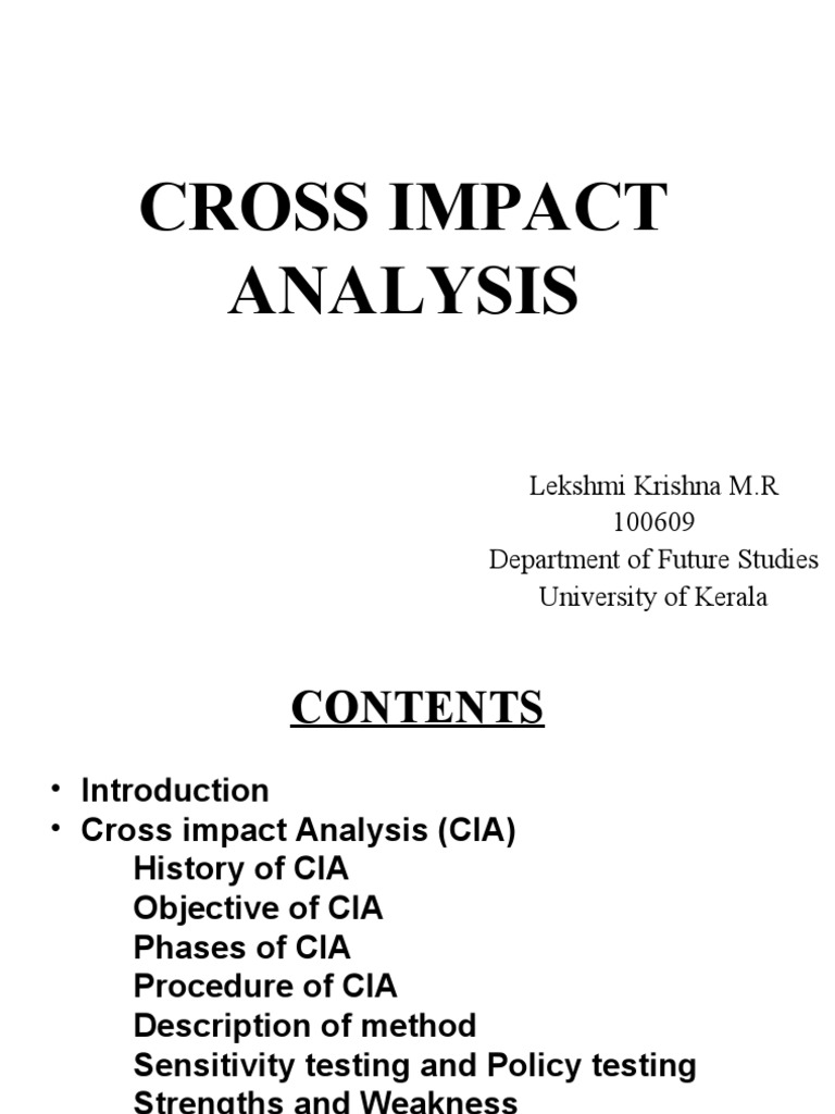 Cross Impact Analysis | PDF | Nature | Odds