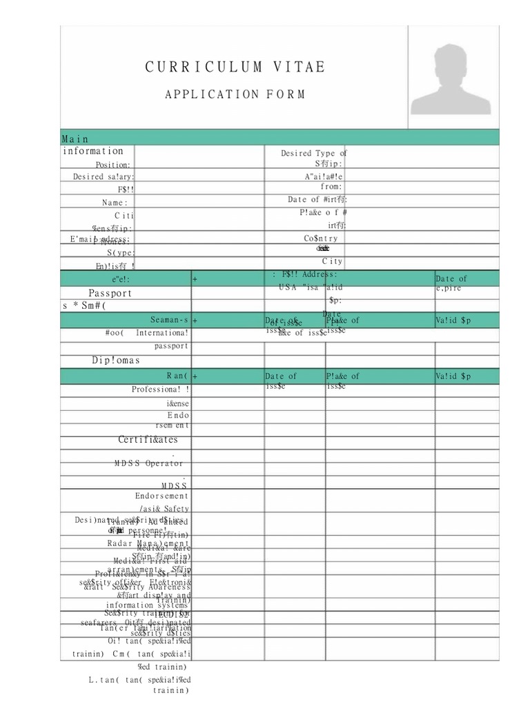 CV Form For Seaman | PDF