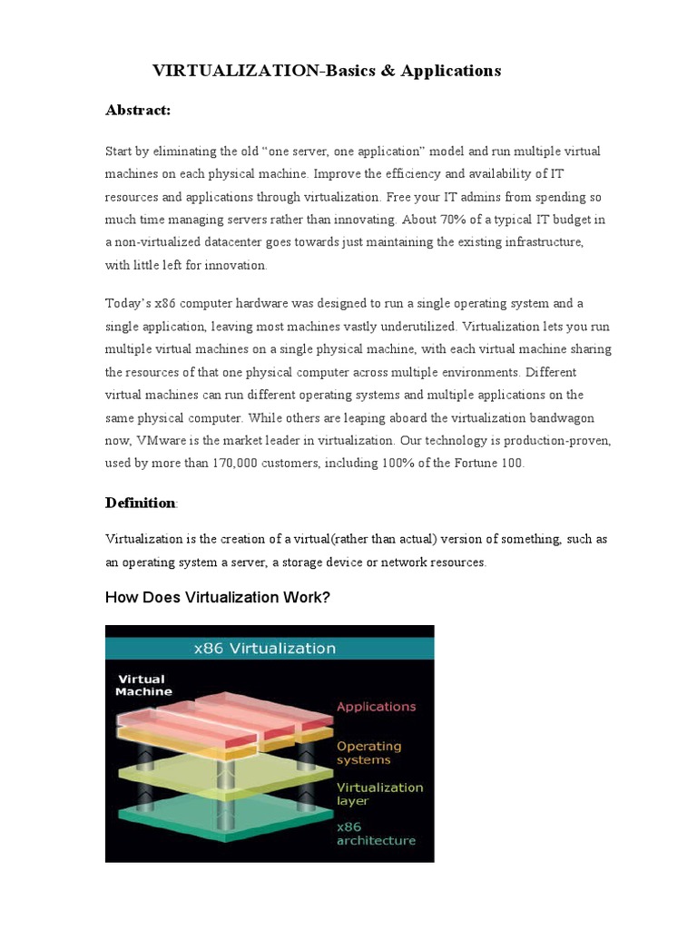 VIRTUALIZATION-Basics & Applications: Abstract | Download Free PDF ...