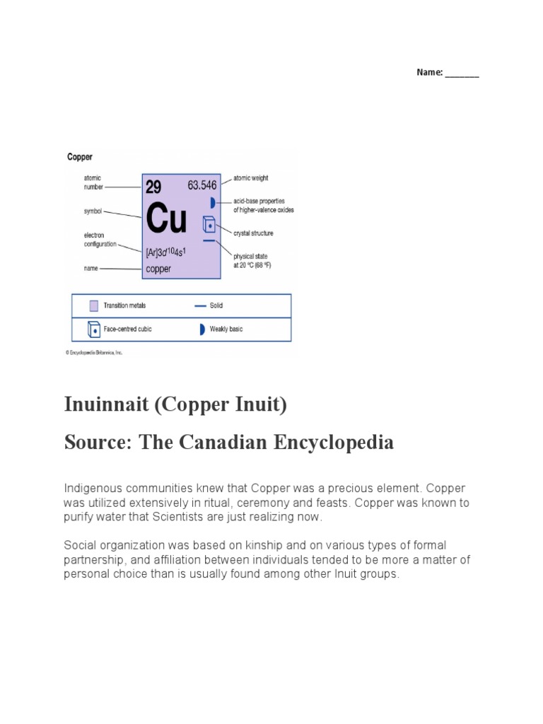 Inuinnait (Copper Inuit) Source: The Canadian Encyclopedia: Name | PDF