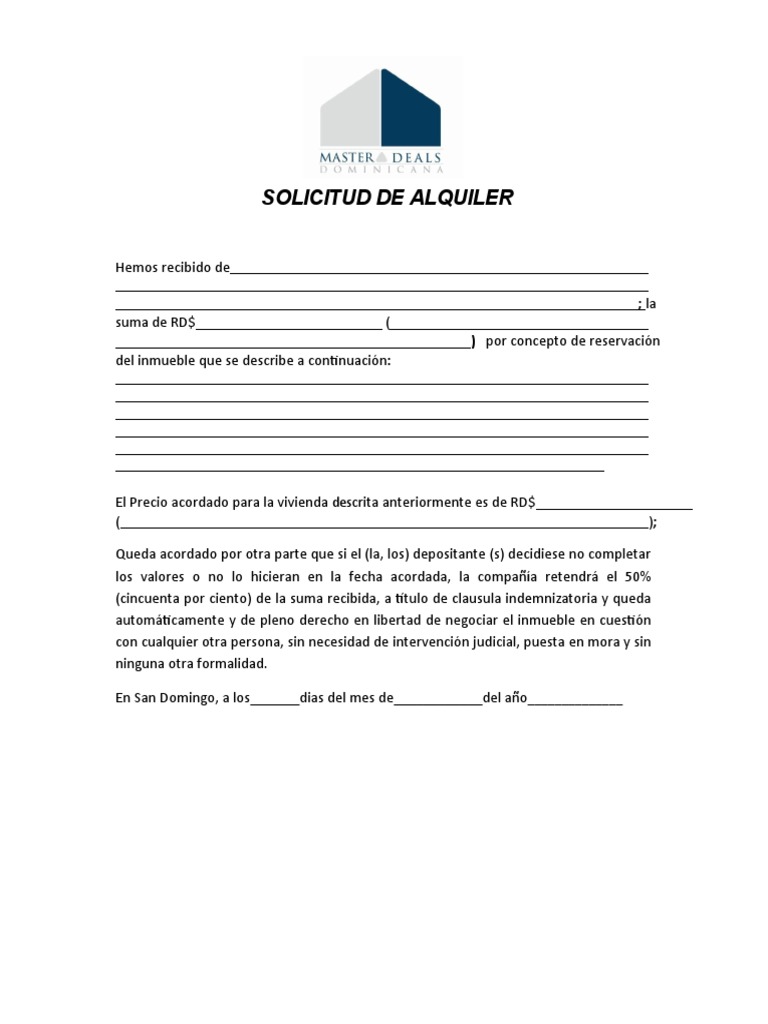 Solicitud de Alquiler 2 | PDF
