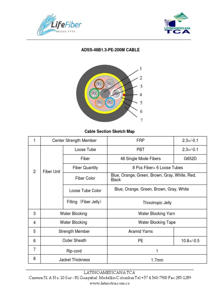 Adss 48 Hilos Span 200 - Life Fiber | PDF | Applied And ...