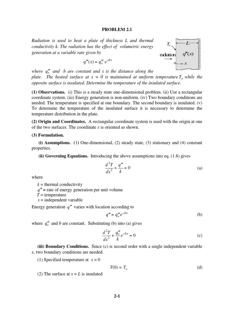 Heat Conduction ch2 Solution PDF | PDF | Thermal Conduction | Heat Transfer