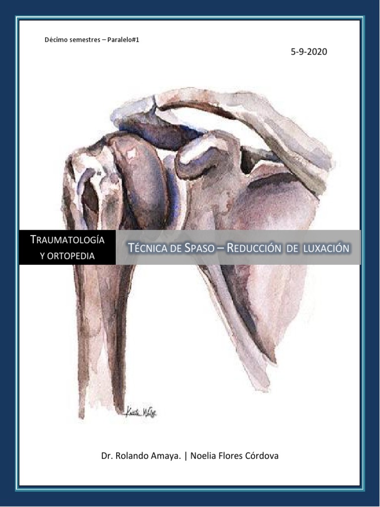Tecnica Spaso-FloresCòrdovaNoelia PDF | PDF | Hombro | Traumatologia