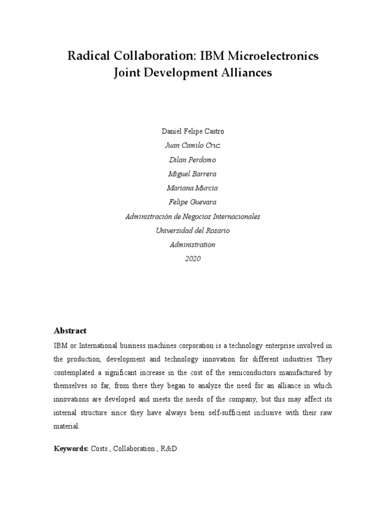 Radical Collaboration:: IBM Microelectronics Joint Development ...