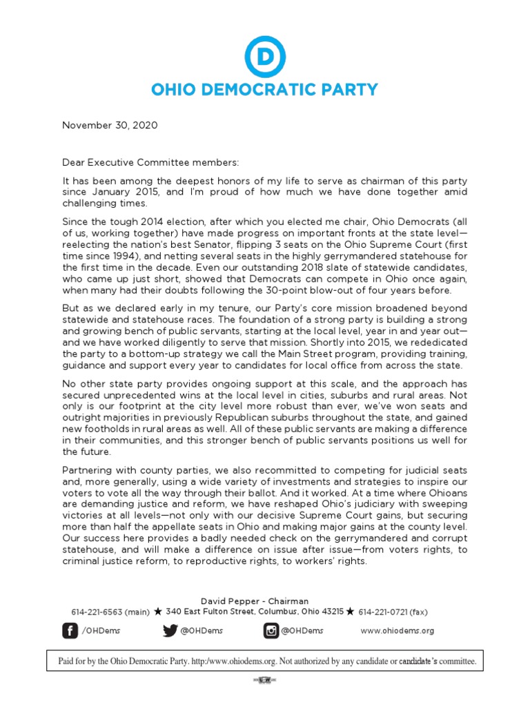 Thank You | PDF | Ohio | Democratic Party (United States)