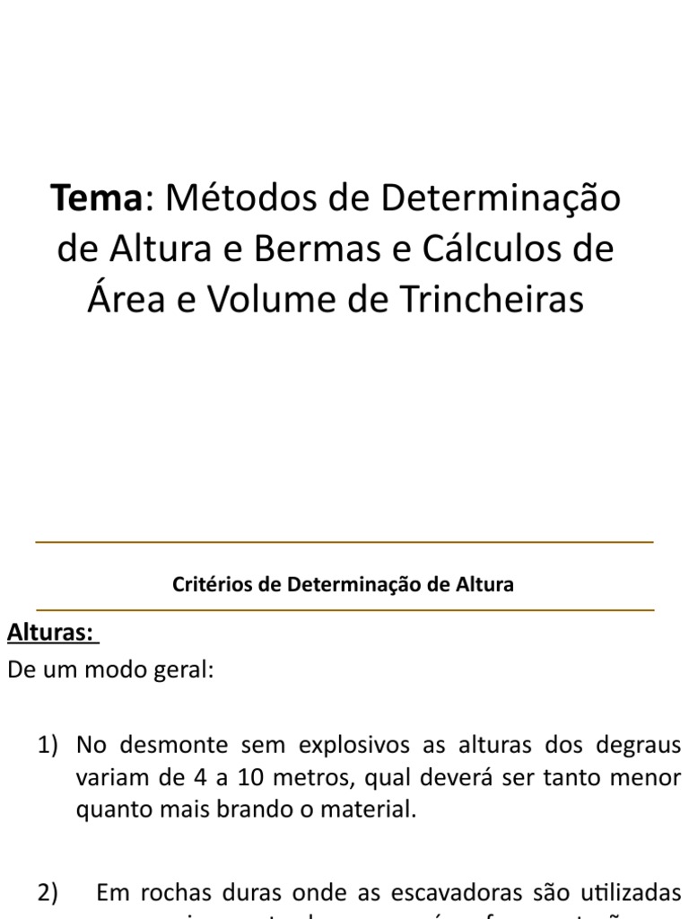 Cálculos de Bermas e Trincheiras | PDF | Transporte | Natureza