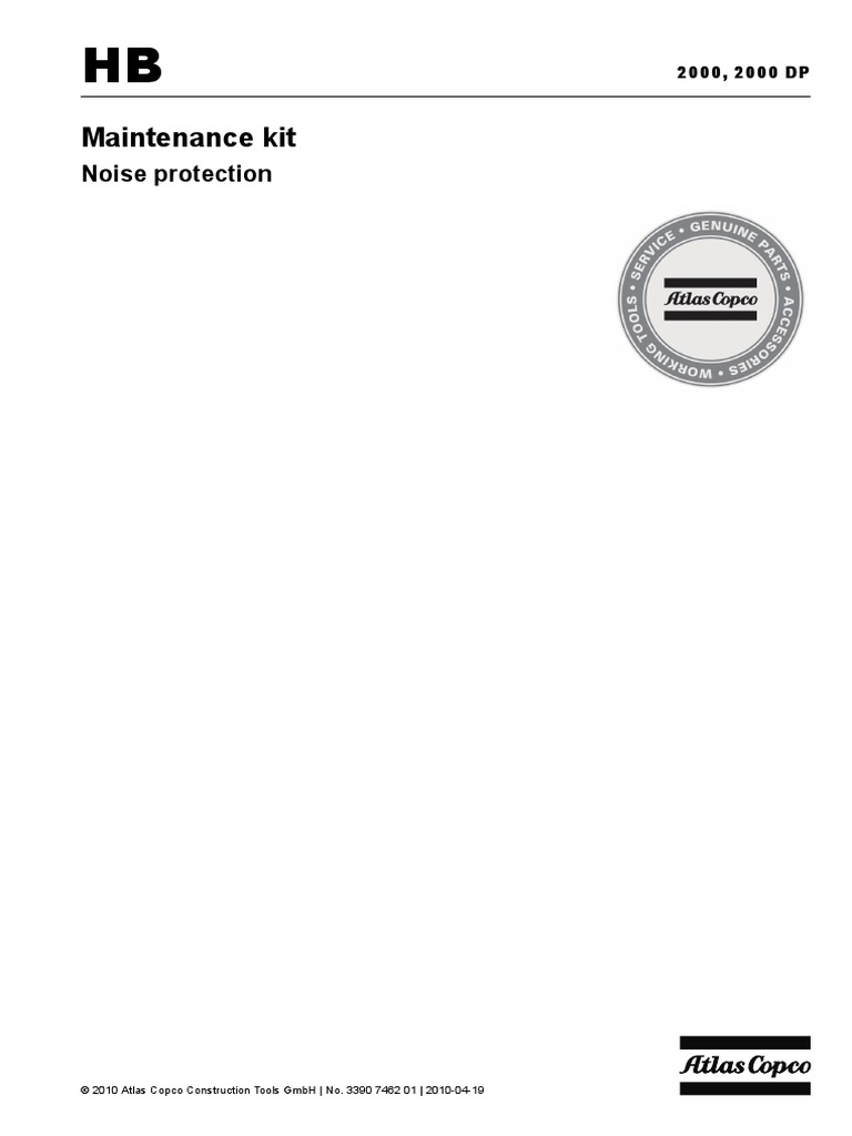 Maintenance Kit (HB 2000-2000DP) Noise Protection | PDF