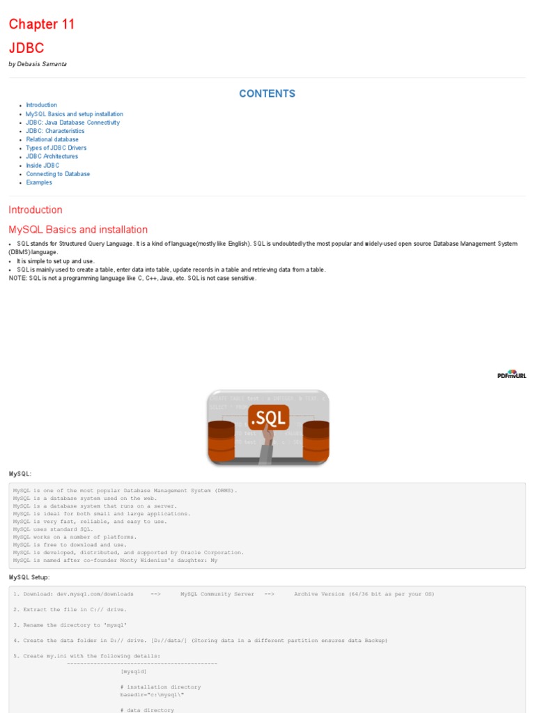 Mysql Basics and Installation: by Debasis Samanta | PDF | Information ...
