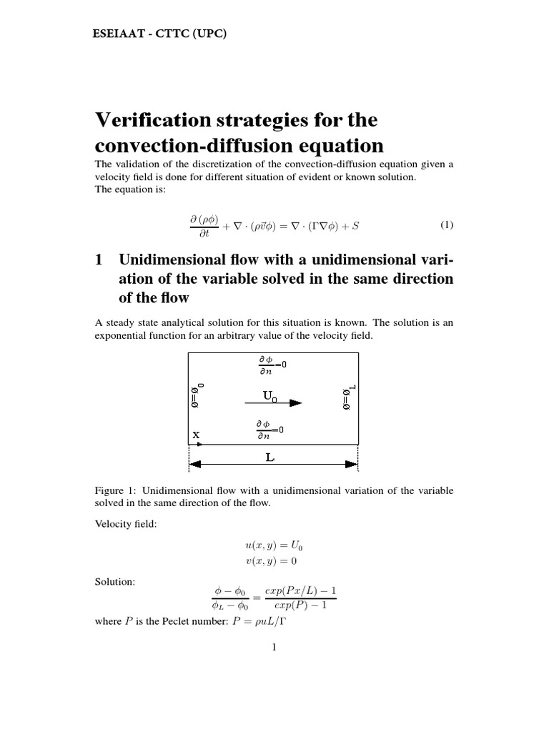 2a-Convection Diffusion Exercises | PDF | Exponential Function | Equations