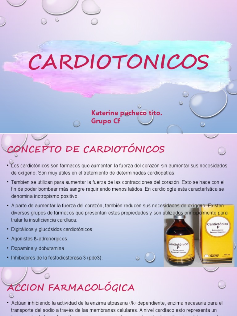 CARDIOTONICOS | PDF | Sistema cardiovascular | Especialidades Medicas