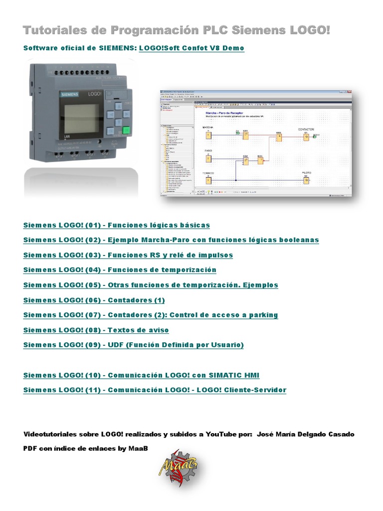 Tutoriales de Programación PLC SIEMENS LOGO PDF | PDF