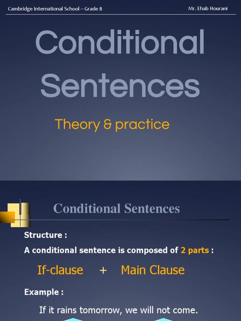 Conditional Sentences PDF | PDF | Perfect (Grammar) | Morphology