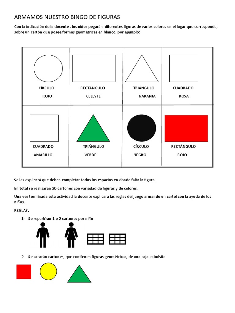 Bingo de Figuras Geométricas para Niños | PDF | Arte