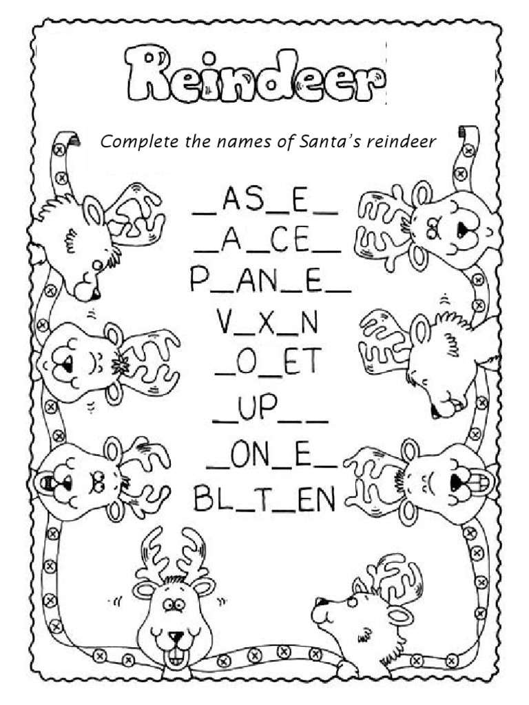 Reindeers Names Ws | PDF