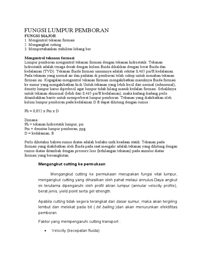 Fungsi Lumpur Pemboran | PDF