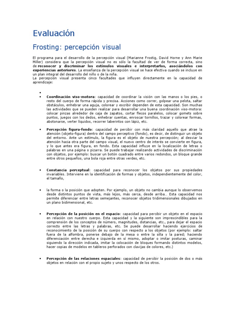 Actividades para Trabajar Marianne Frostig | PDF | Percepción | Ciencia ...