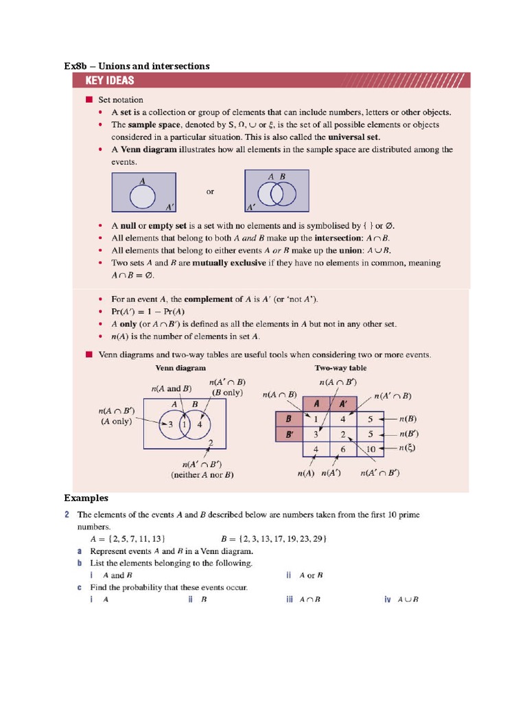 Union and Intersection | PDF