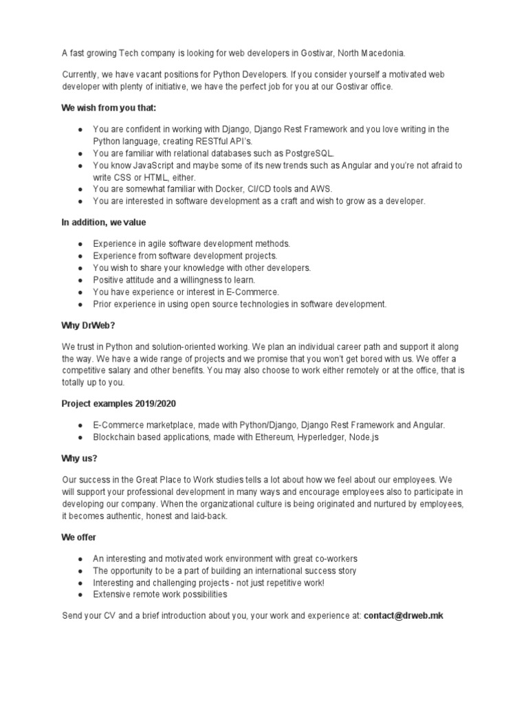 Python Backend Developer PDF | PDF | Software Development | Software ...