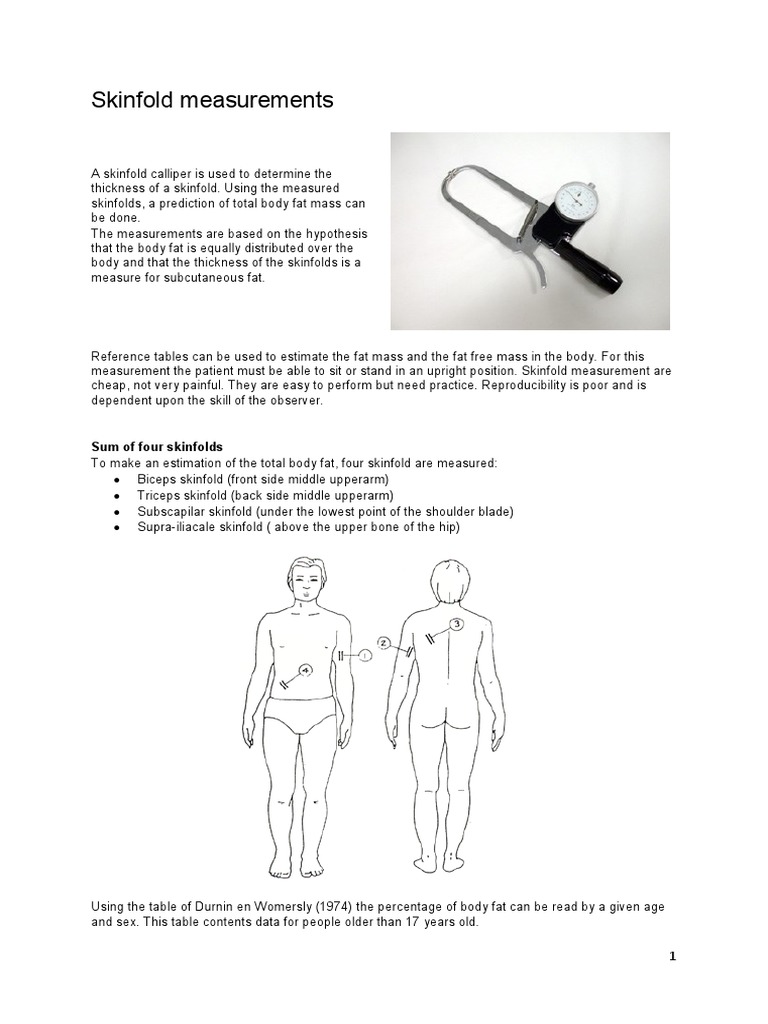 Skinfold Measurements | PDF