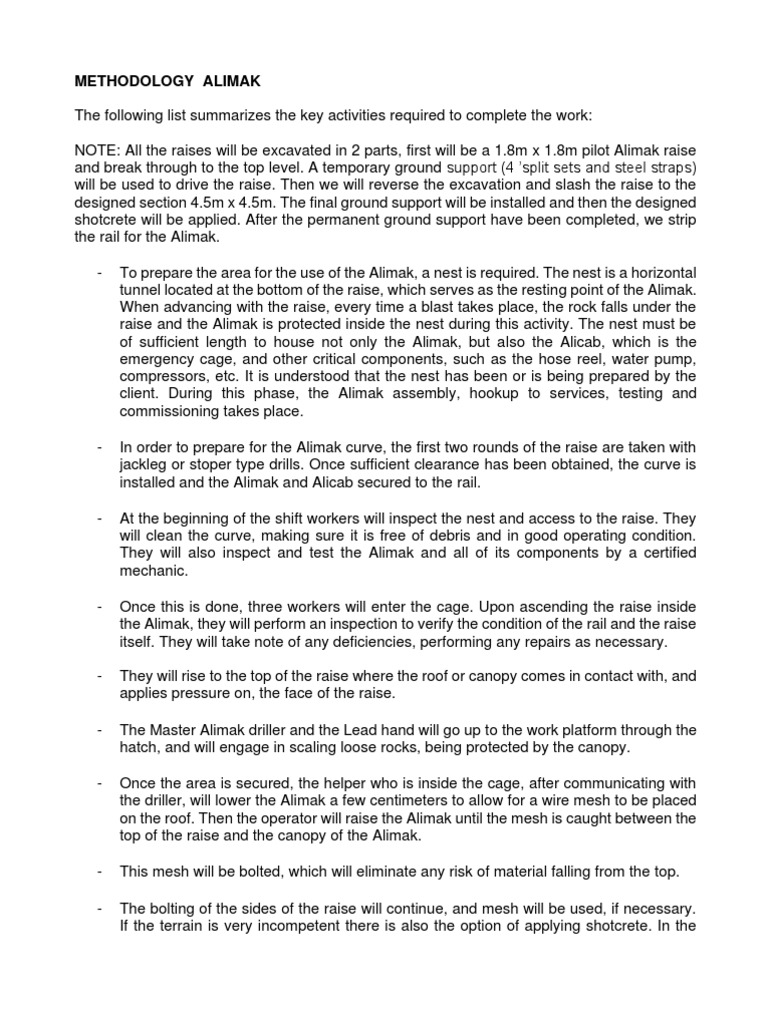 Metodo Alimak | PDF | Surveying | Rail Transport