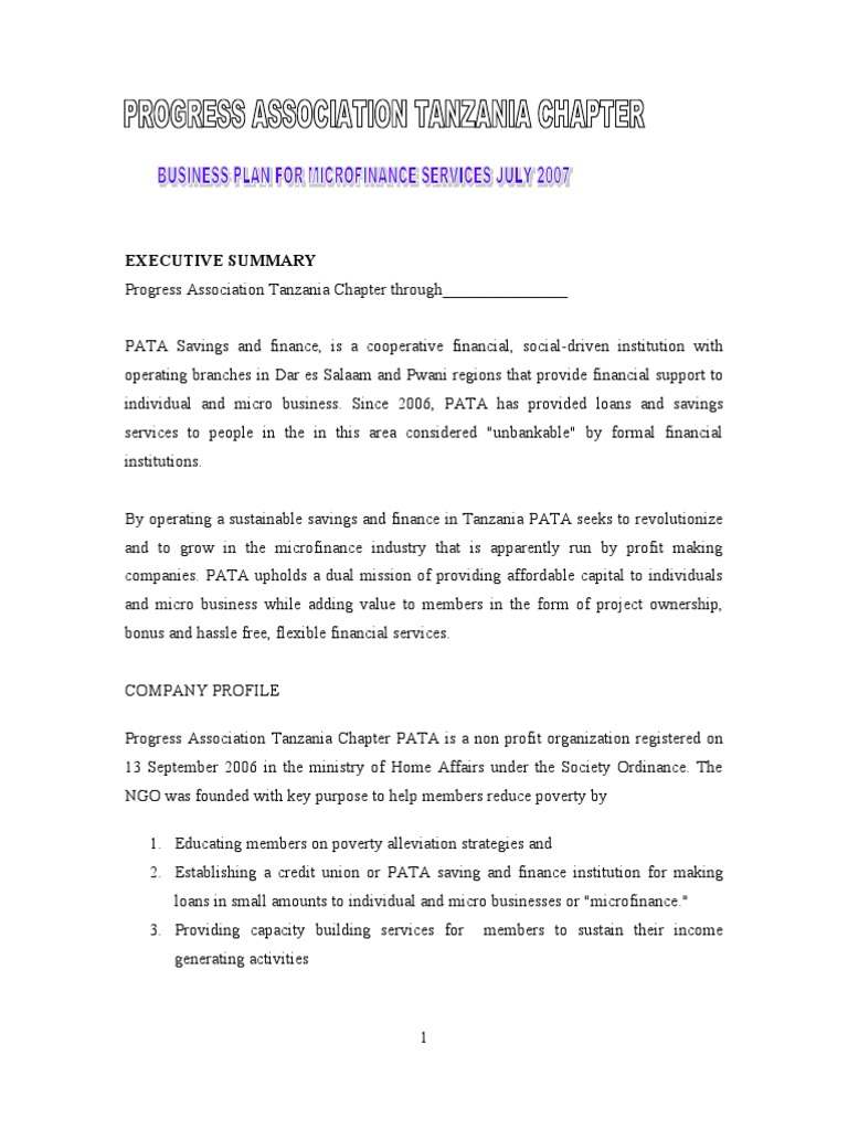 Bankable Business Plan | PDF | Microfinance | Microcredit