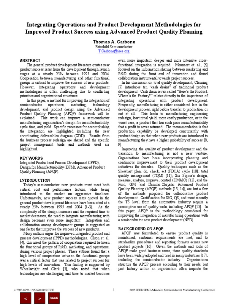 Integrating Operations and Product Development Methodologies For PDF ...