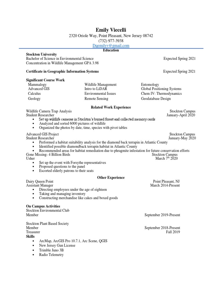 Resume 2020 | PDF | Nature