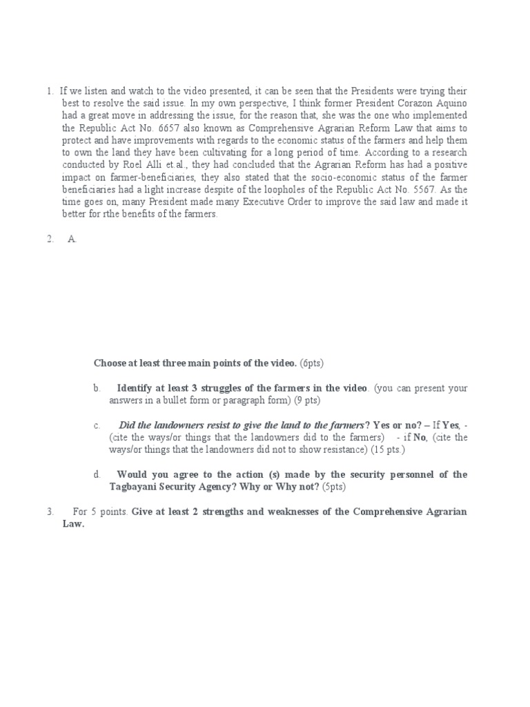 Choose at Least Three Main Points of The Video. (6pts) | PDF