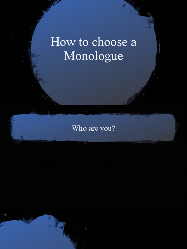 Tips for Choosing and Preparing a Monologue | PDF | Monologue ...