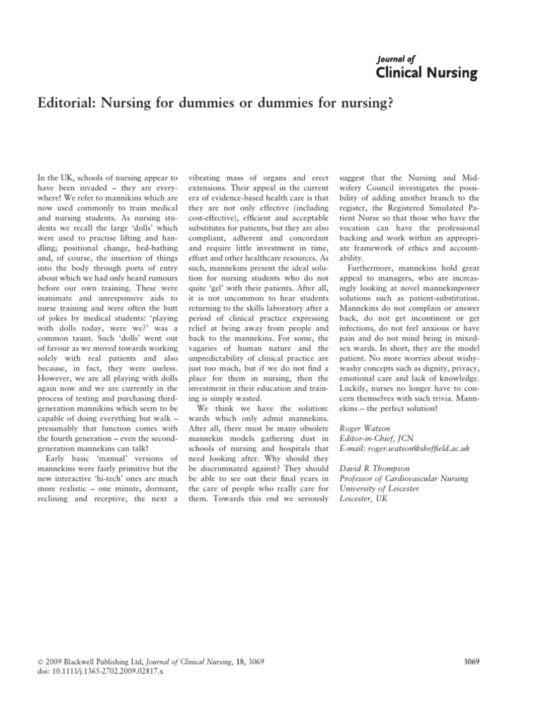Editorial Nursing For Dummies or Dummies PDF | PDF | Nursing | Health Care