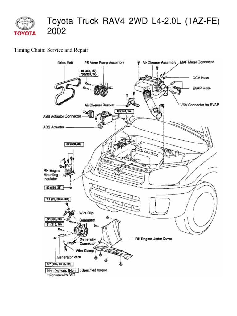 2002 RAV4 1AZ-FE Timing Chain Guide | PDF | Belt (Mechanical) | Propulsion