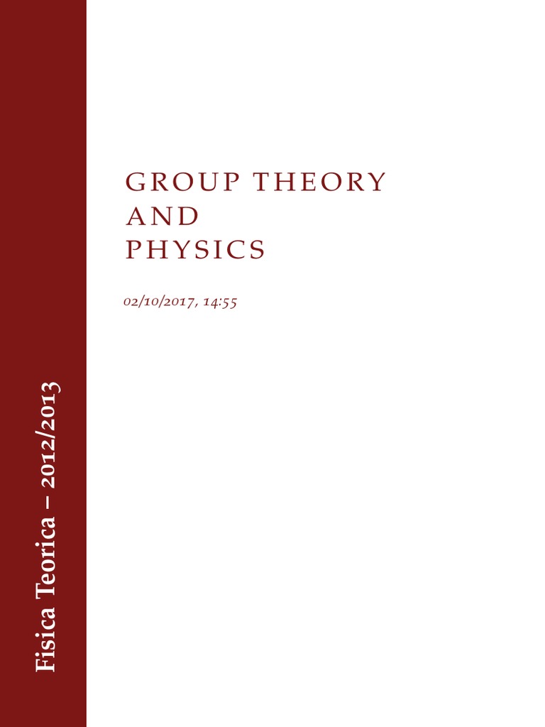 Physics Symmetries for Grad Students | PDF | Representation Theory ...