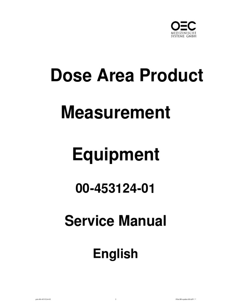 Dose Area Product Measurement Equipment: Service Manual | PDF ...