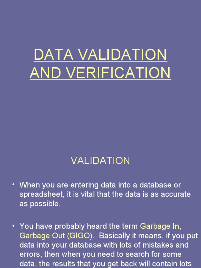 An In-Depth Explanation of Data Validation Techniques and Their ...