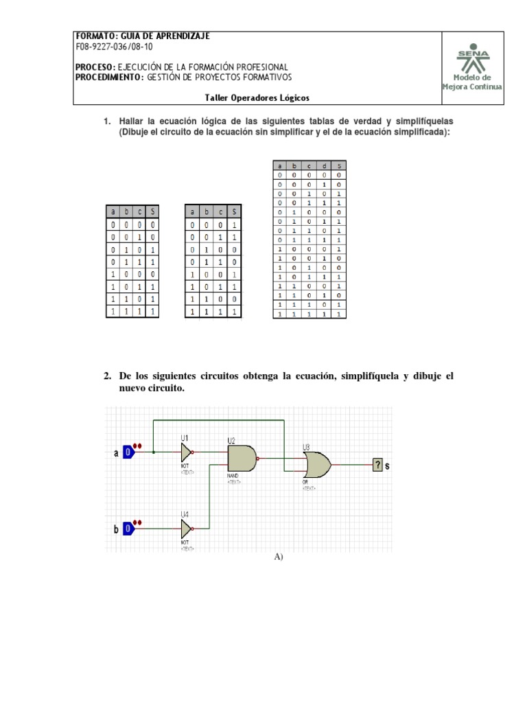 Taller de Operadores Lógicos | PDF