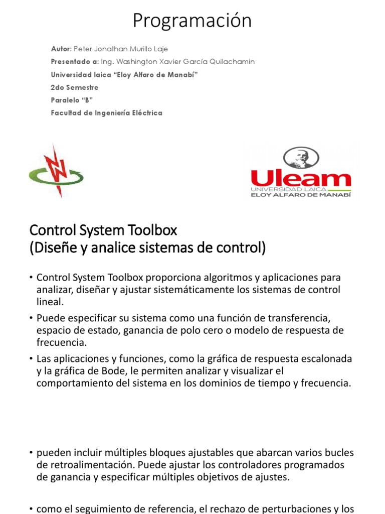 Matlab Control System Toolbox | PDF