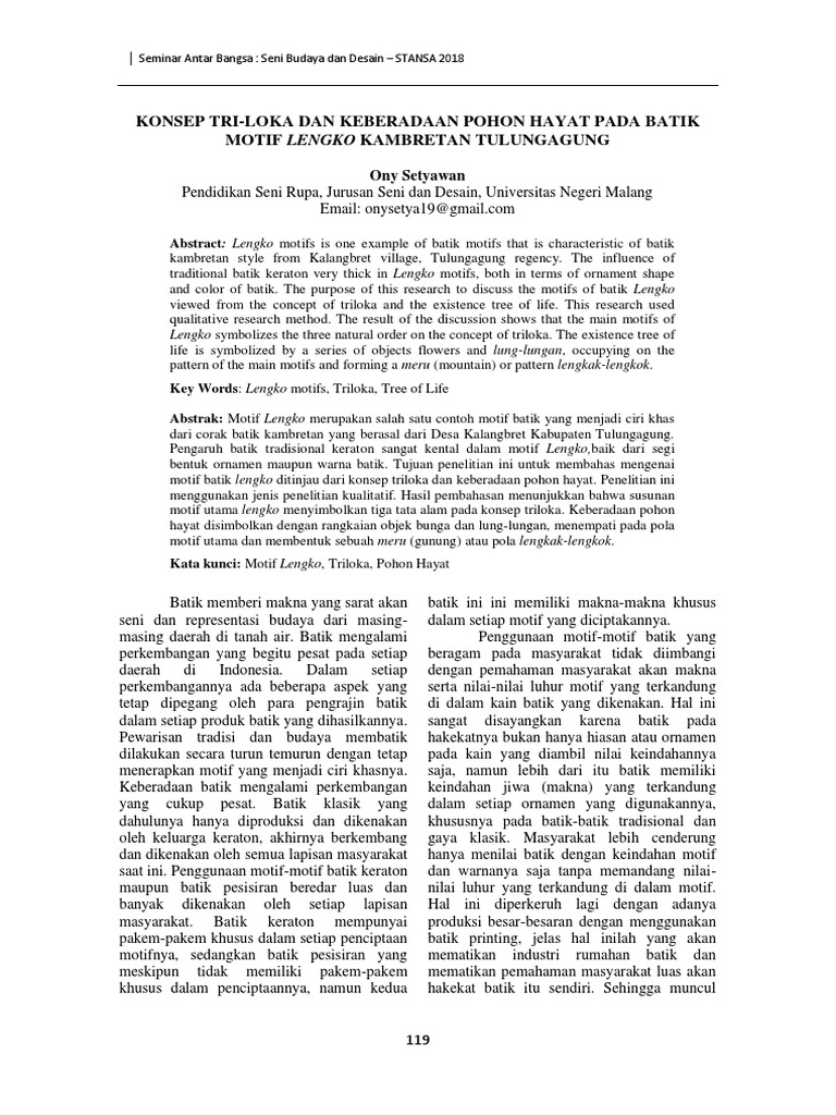 15 U Konsep Tri Loka Dan Keberadaan Pohon Hayat Pada Batik | PDF