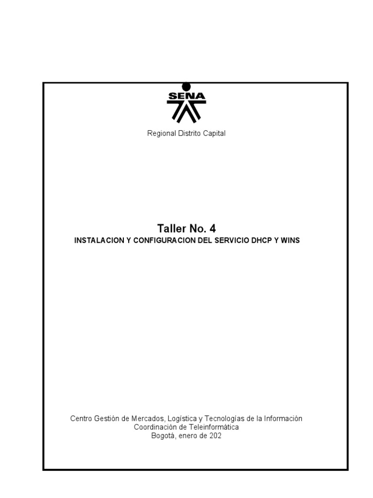 Instalación y Configuración Del Servicio DHCP y Wins | PDF | Dirección IP | Servidor (Computación)