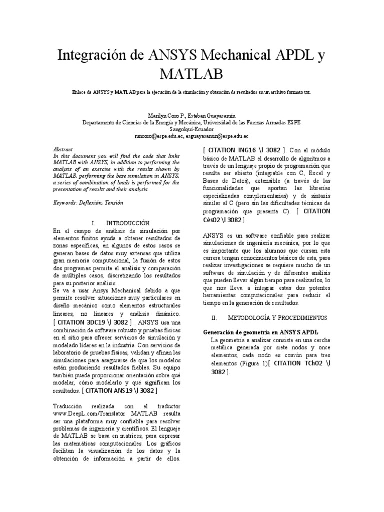 Proyecto Ansys Matlab | Descargar gratis PDF | Matlab | Software
